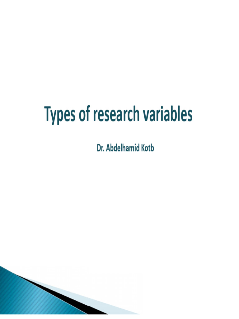 Types of Research Variables | PDF | Theory | Dependent And Independent ...