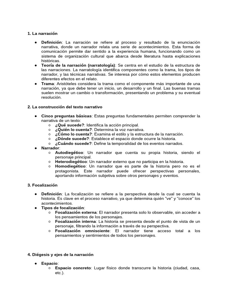 Resumen Pec1 | PDF | Narración