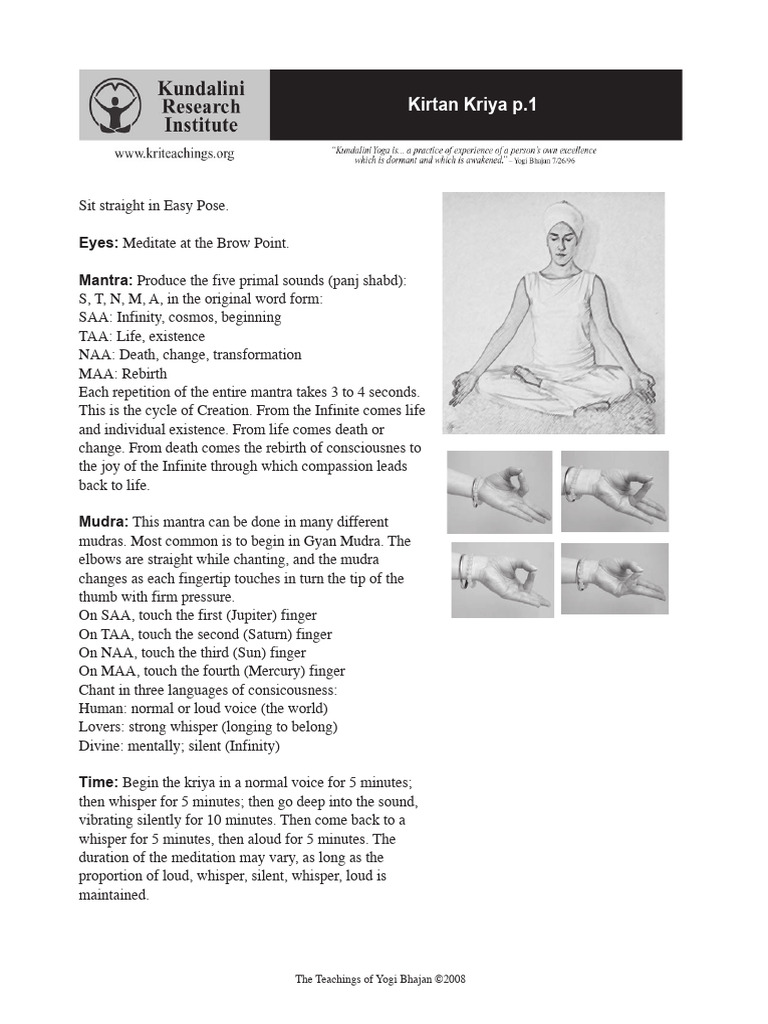 Kirtan Kriya p.1 - 3HO | PDF | Meditation | Mantra