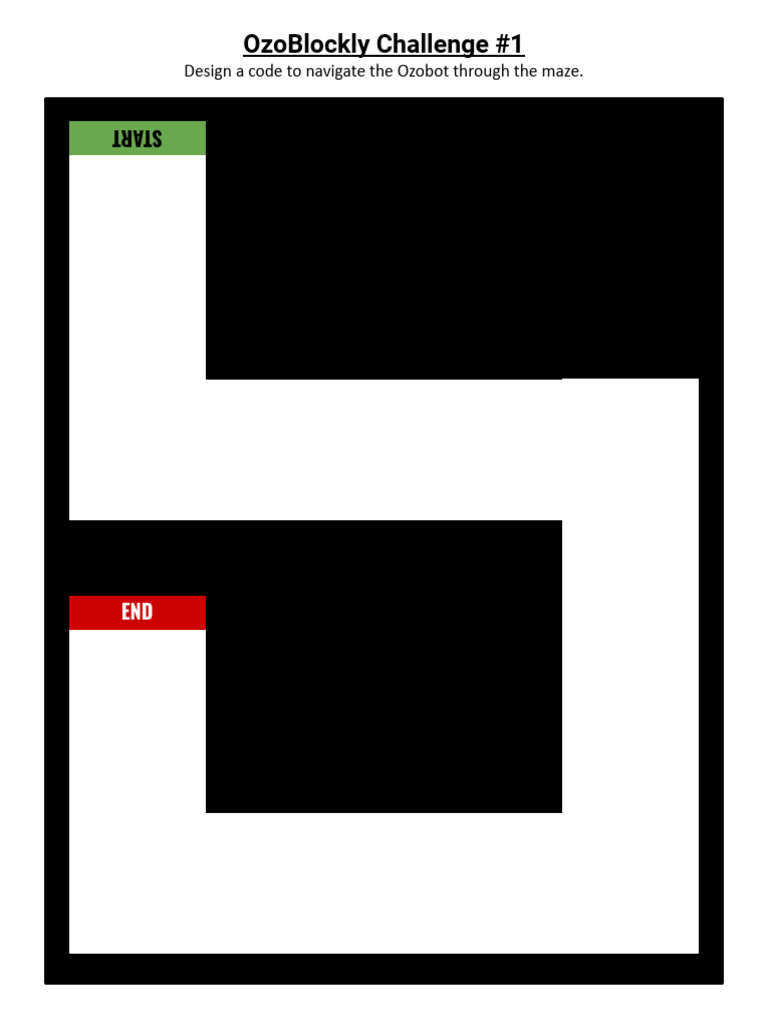Ozoblockly Challenge #1: Design A Code To Navigate The Ozobot Through The Maze | PDF