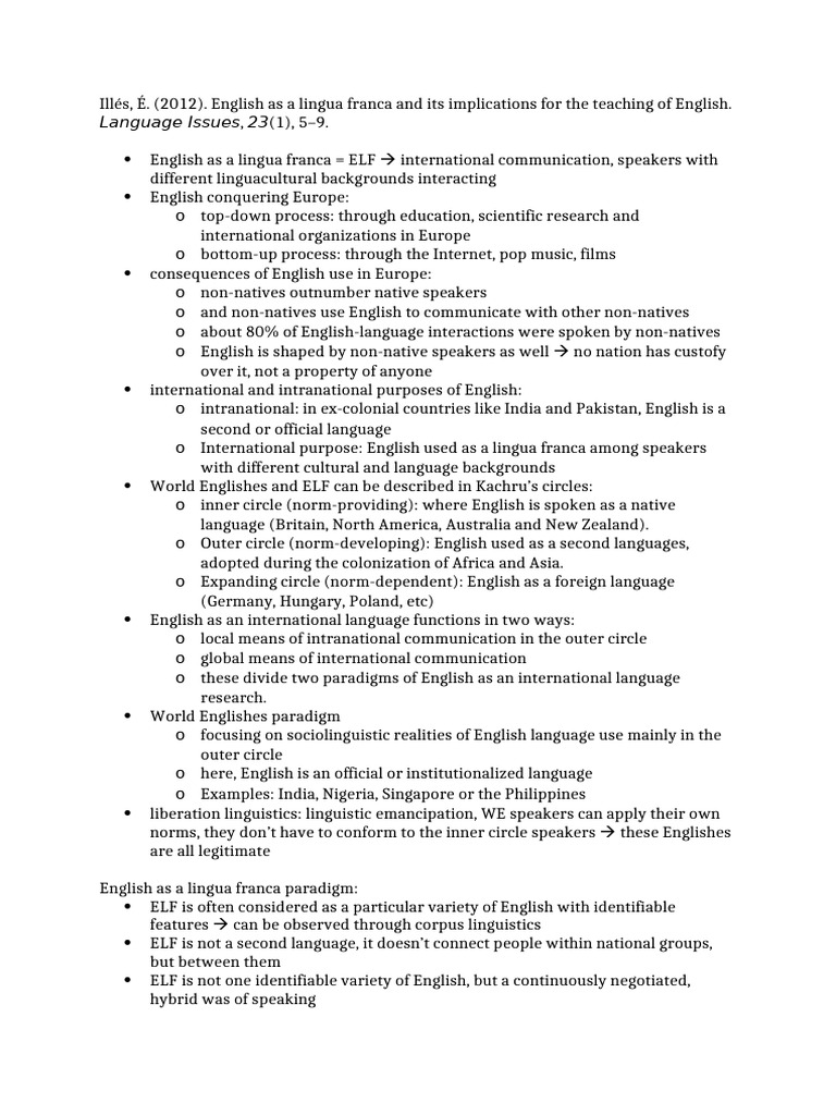 12 - English As A Lingua Franca | PDF | English Language | Sociolinguistics