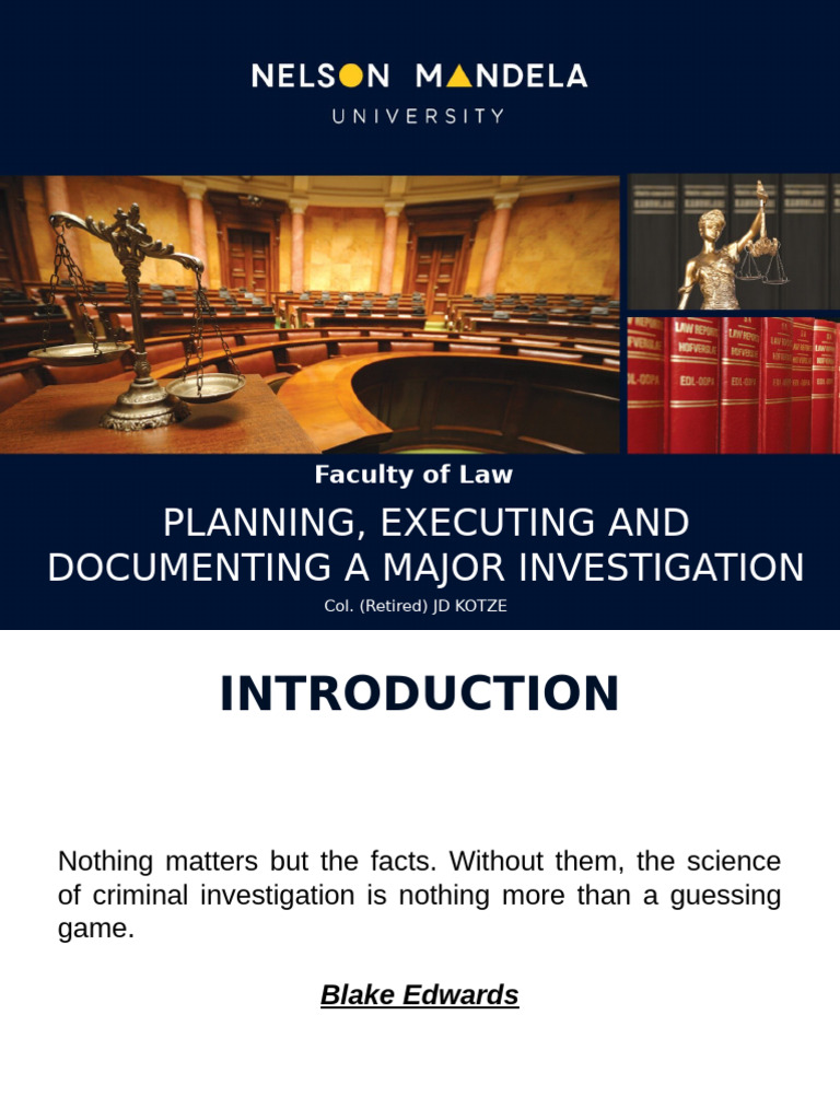 Planning Executing and Documenting A Major Investigation | PDF ...