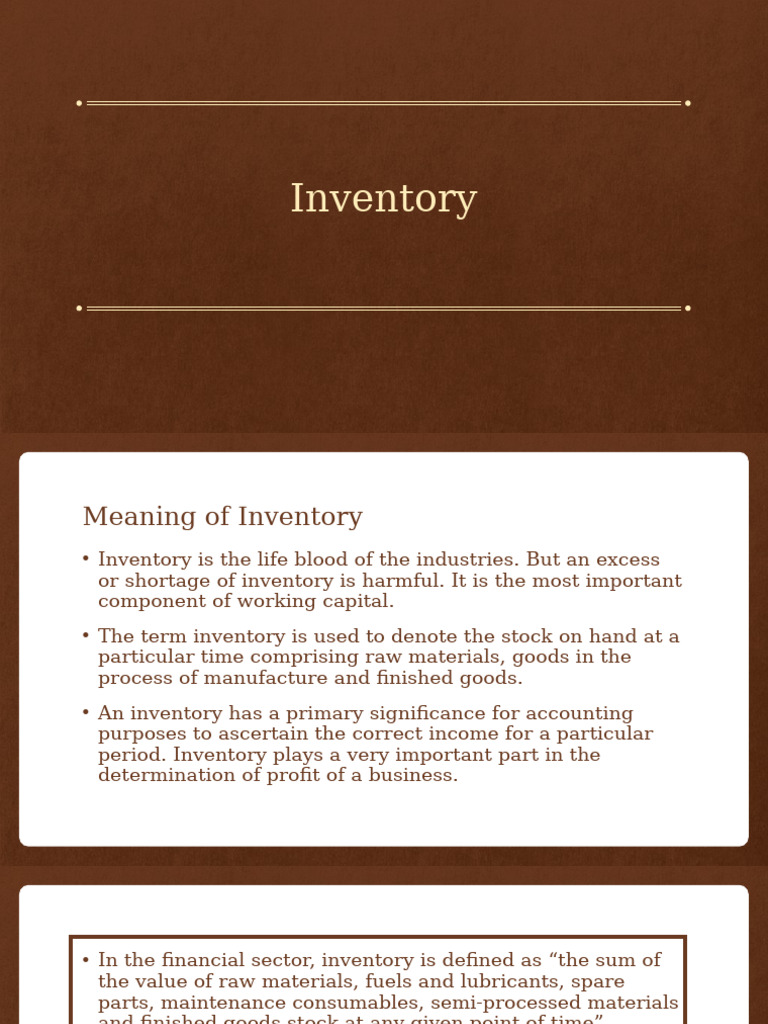 Inventory | PDF | Inventory | Profit (Economics)
