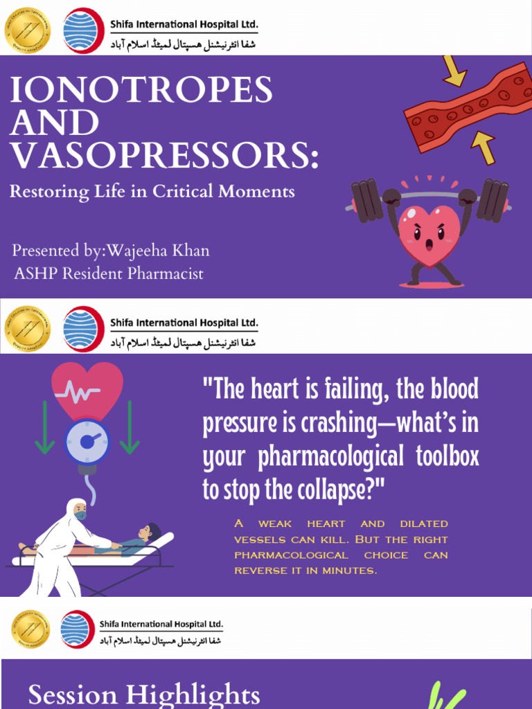 Inotropes and Vasopressors Restoring Life in Critical Moment | PDF ...