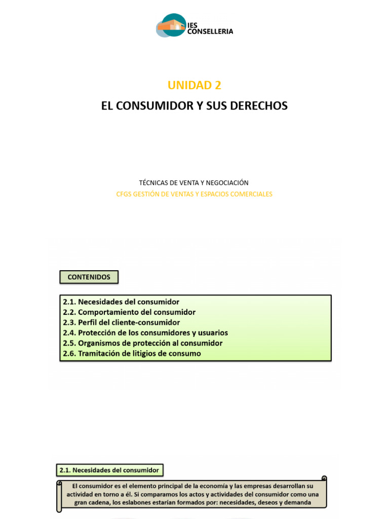 UD2_EL CONSUMIDOR Y SUS DERECHOS | PDF