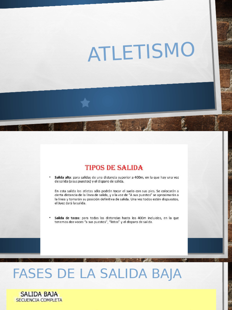 Fases de la salida baja en atletismo | PDF