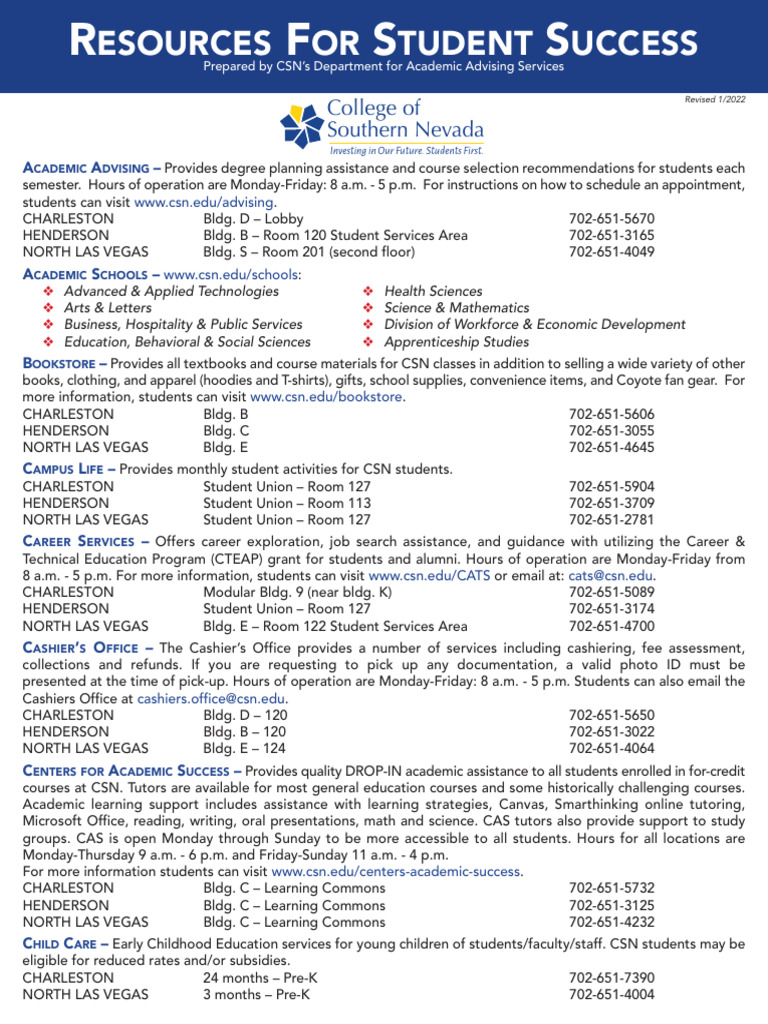 CSN Resources For Students 2025 | PDF | Title Ix | Libraries