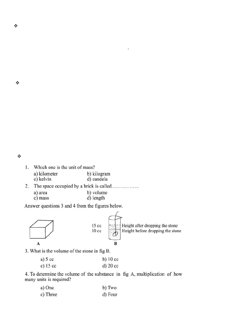 Class-VI (Science Class Test) | PDF