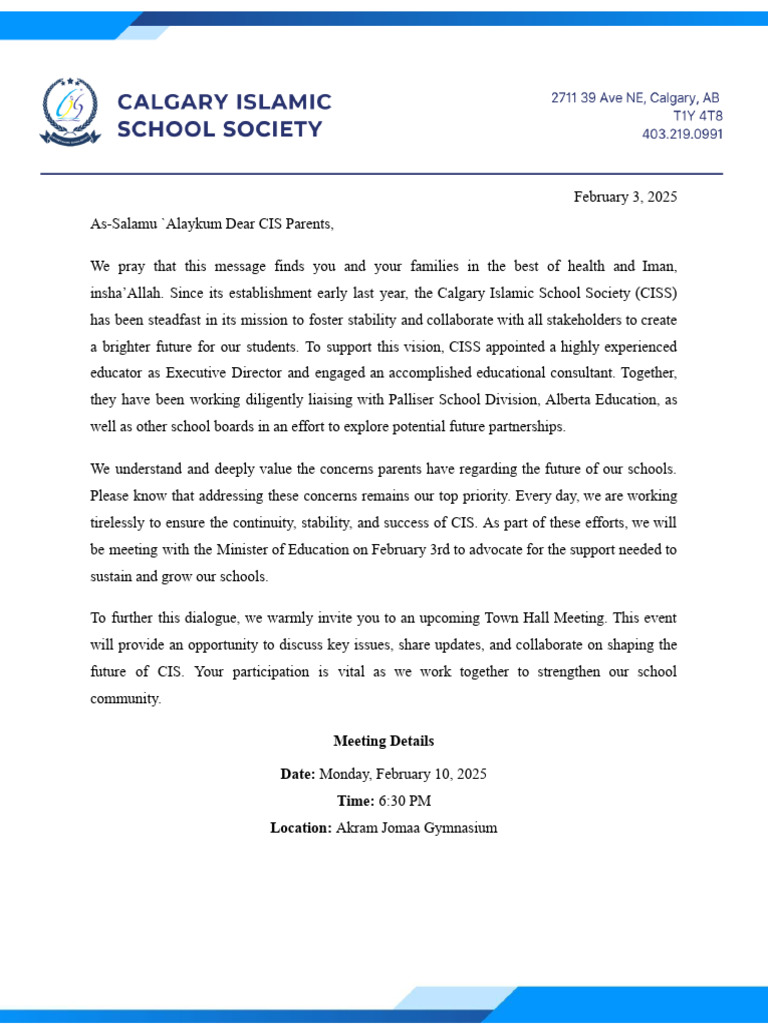 Town Hall Meeting Notice (PARENTS) | PDF