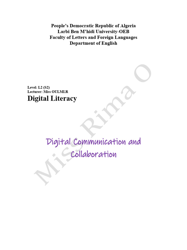 Digital Communication and Collaboration | PDF | Communication | Social ...