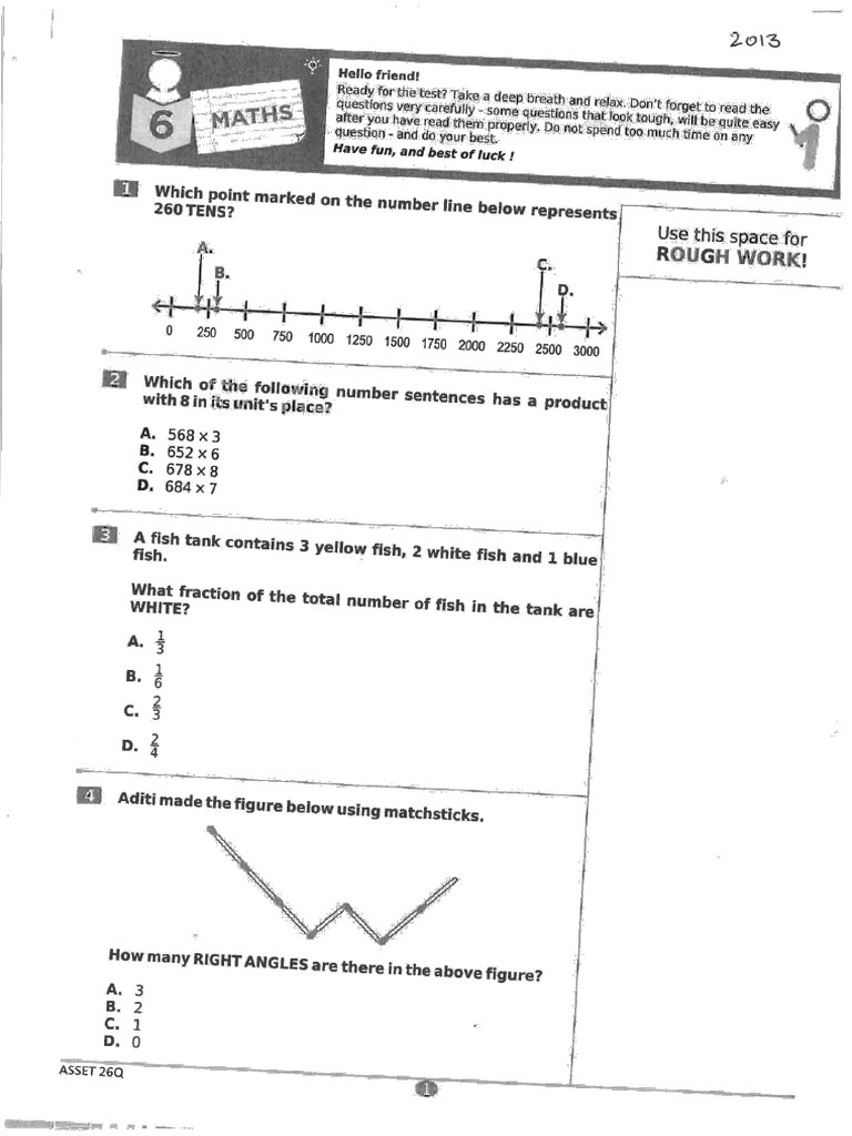ASSET Math Gr6 QN Paper-2 | PDF