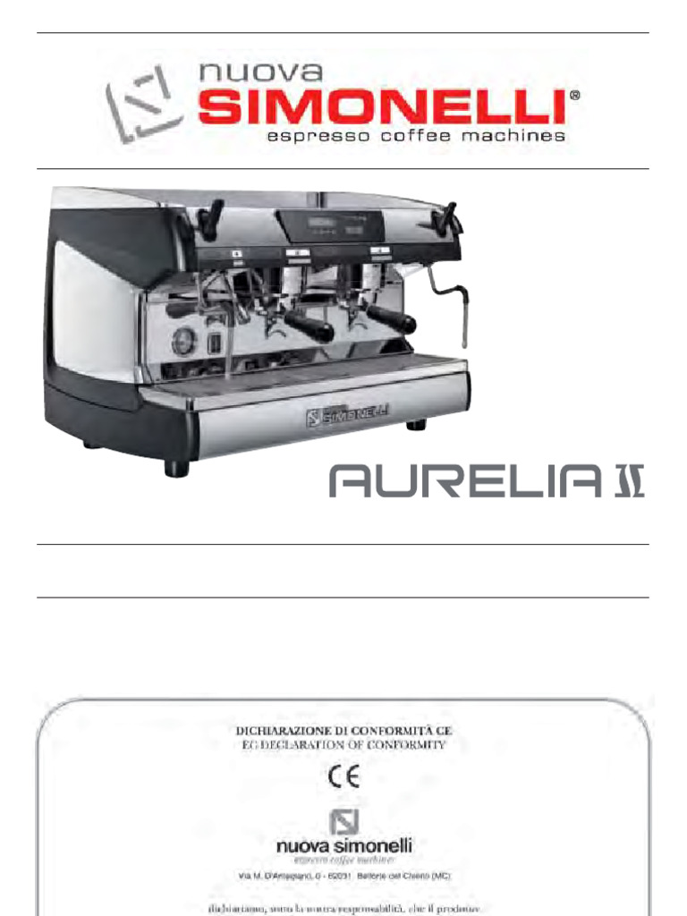 Tradditional Coffee Machine - Nuova Simonelli Aurelia II | PDF | Waste Management | Switch