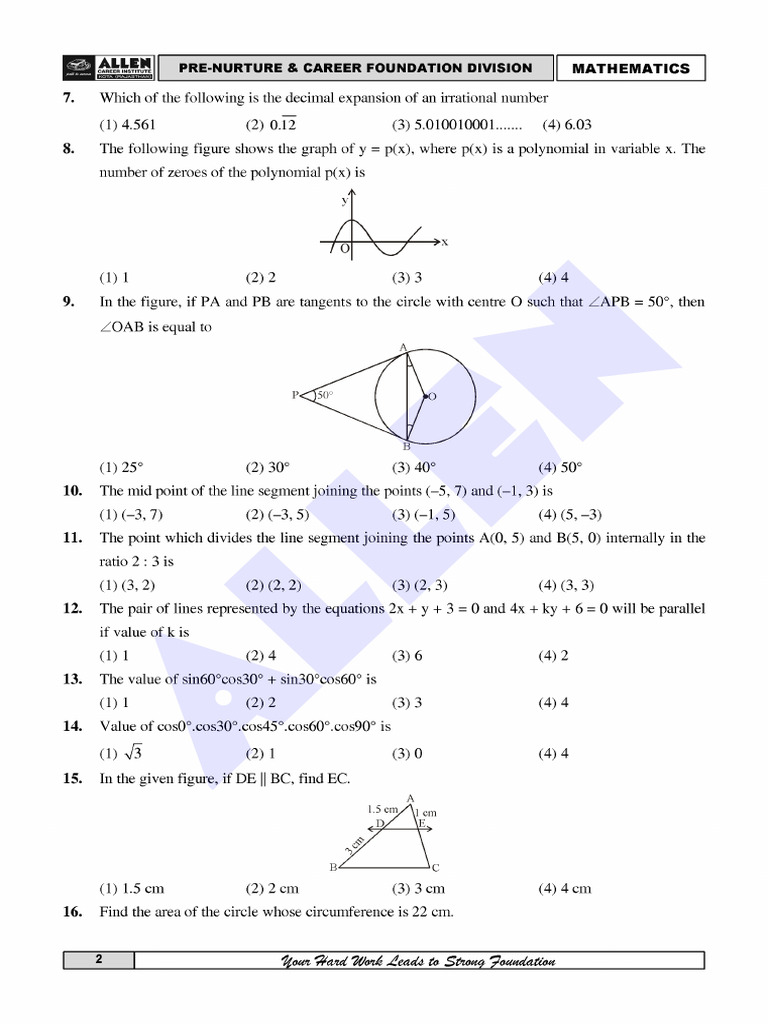 Sample Paper 2 | PDF