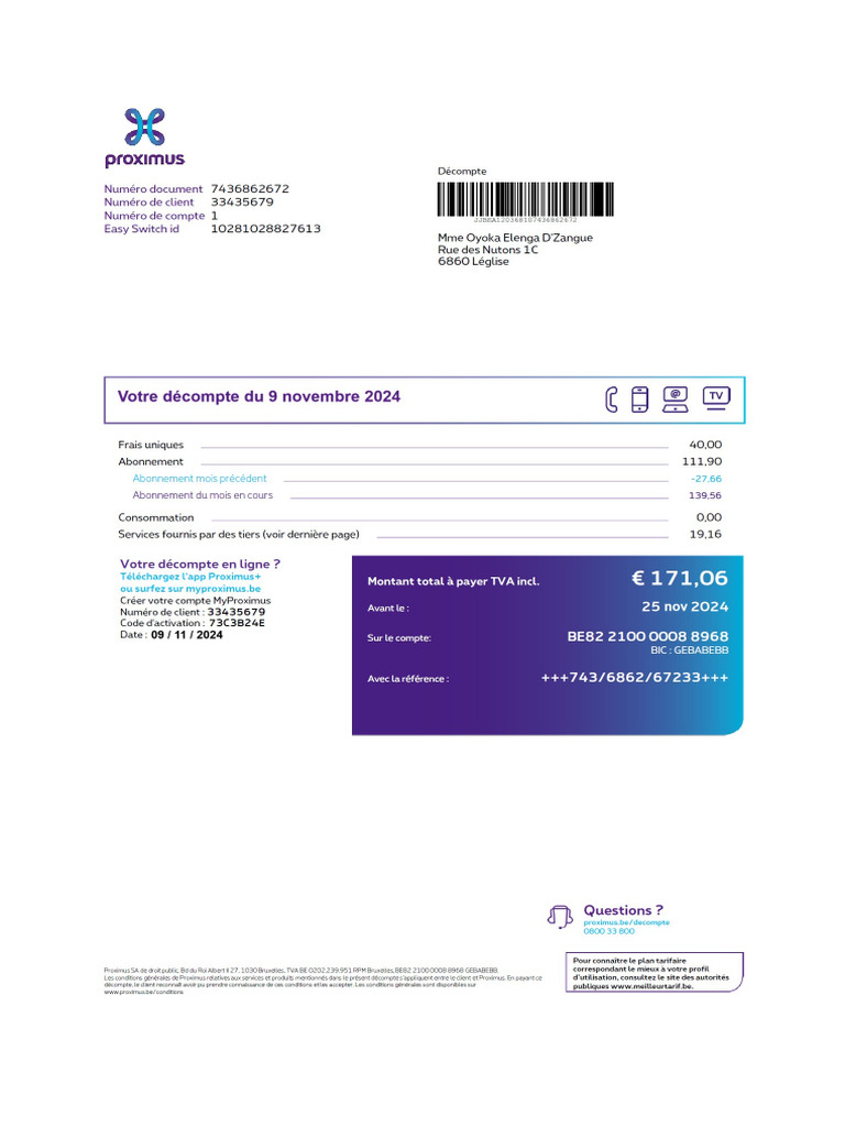 Proximus Nov | PDF