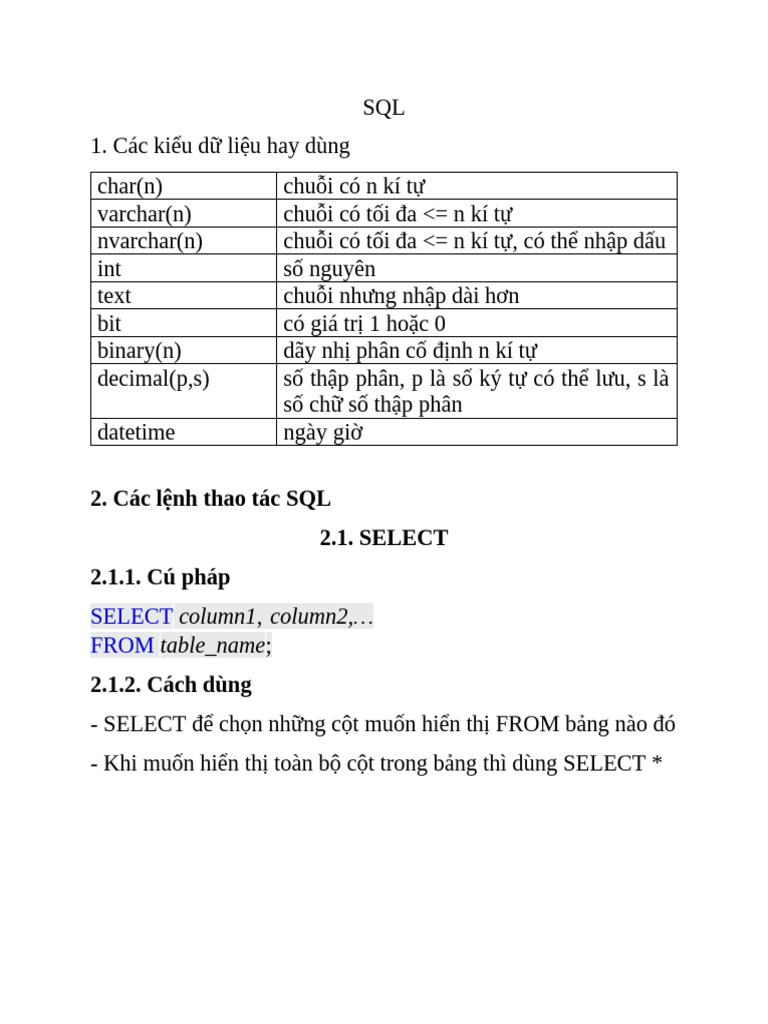 Hệ quản trị CSDL | PDF