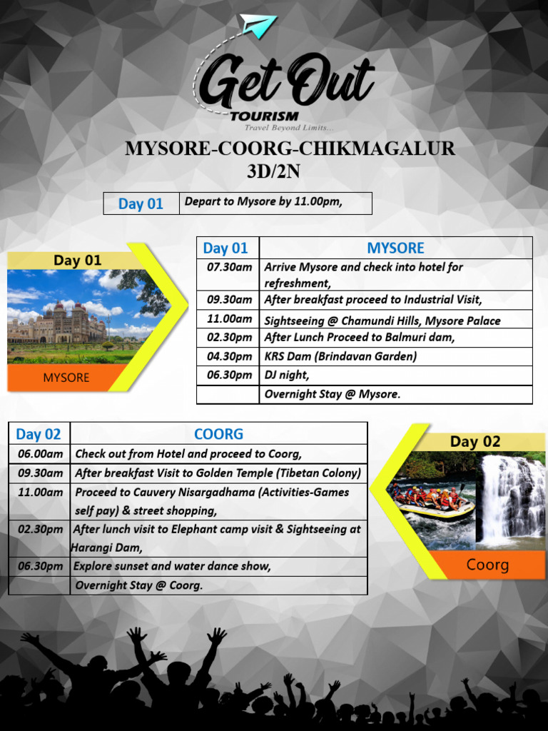 Mysore Coorg Chikmangalur 3D 2N IVM 5 2 | PDF | Transport