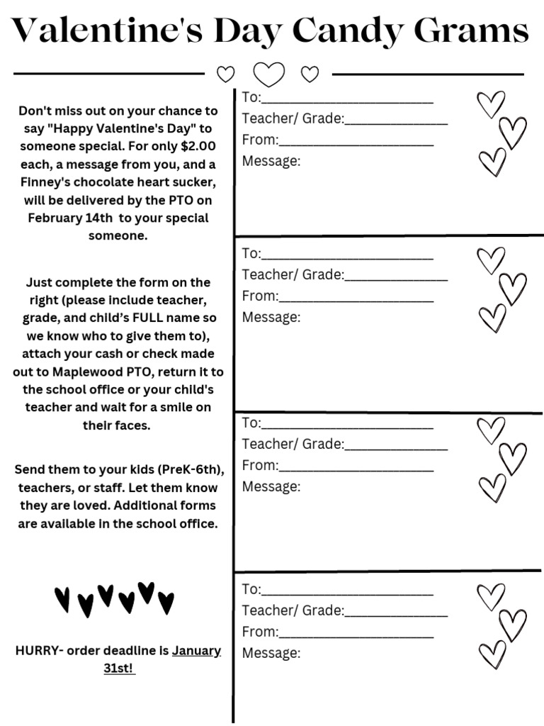 Valentine's Day Candy Grams | PDF