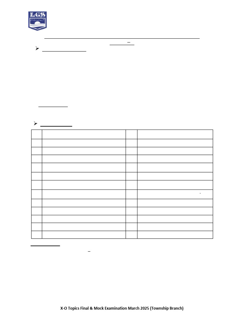 X - (O) Final&Mock Test Topics March | PDF | Macroeconomics | Economics