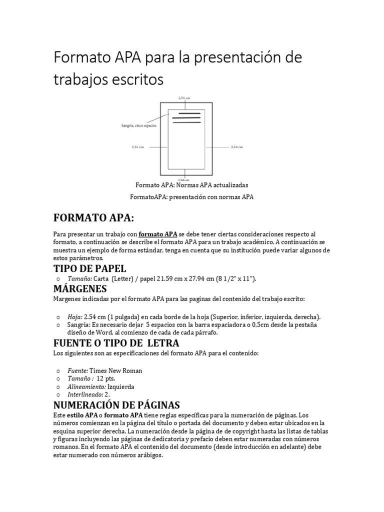 Formato APA Para La Presentación de Trabajos Escritos | PDF | Estilo apa | Bibliografía