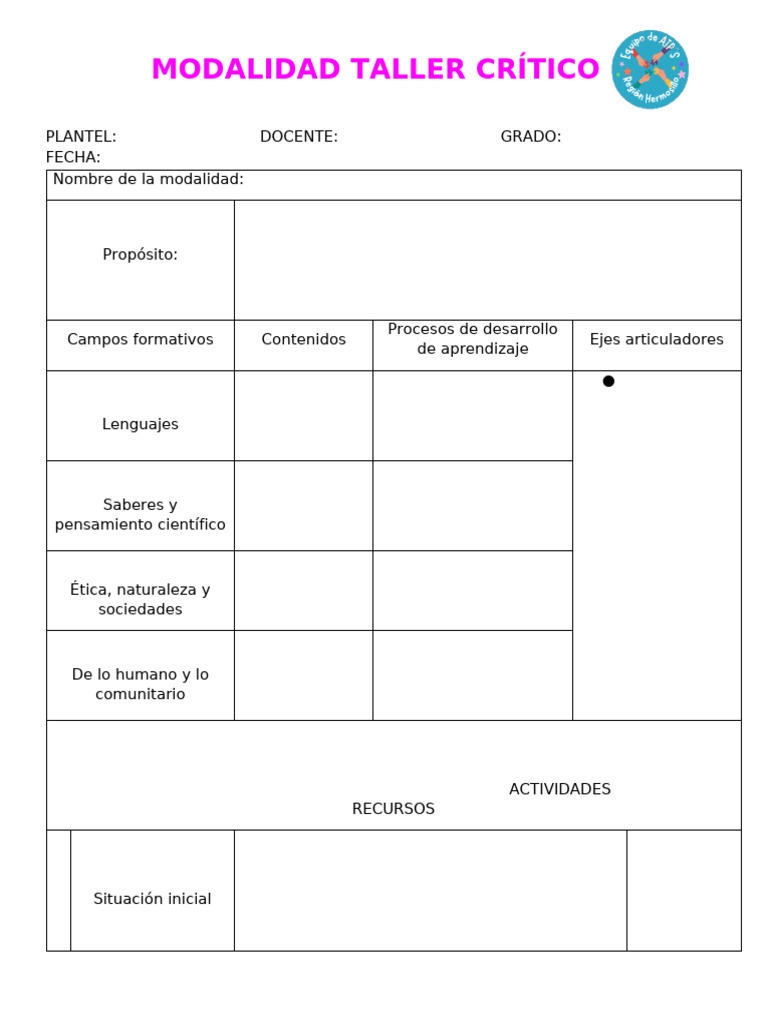 Taller Crítico Guía De Evaluación Y Actividades Pdf