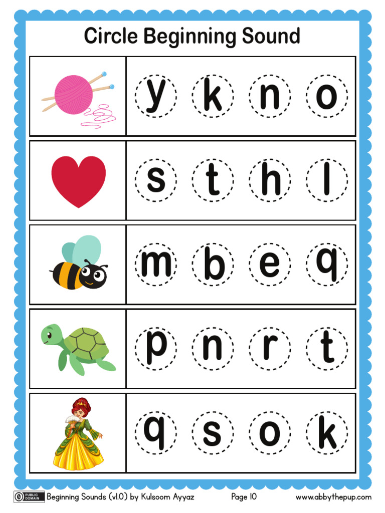 Beginning Sounds 10 Puzzle | PDF