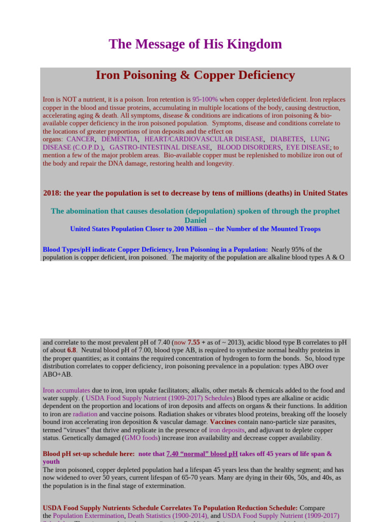 Iron Poisoning and Copper Deficiency | PDF | Diabetes | Iron