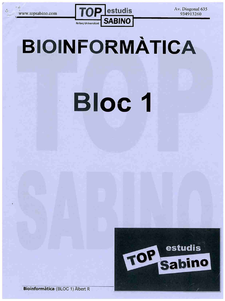 Bioinfo Top Sabino Teoria | PDF