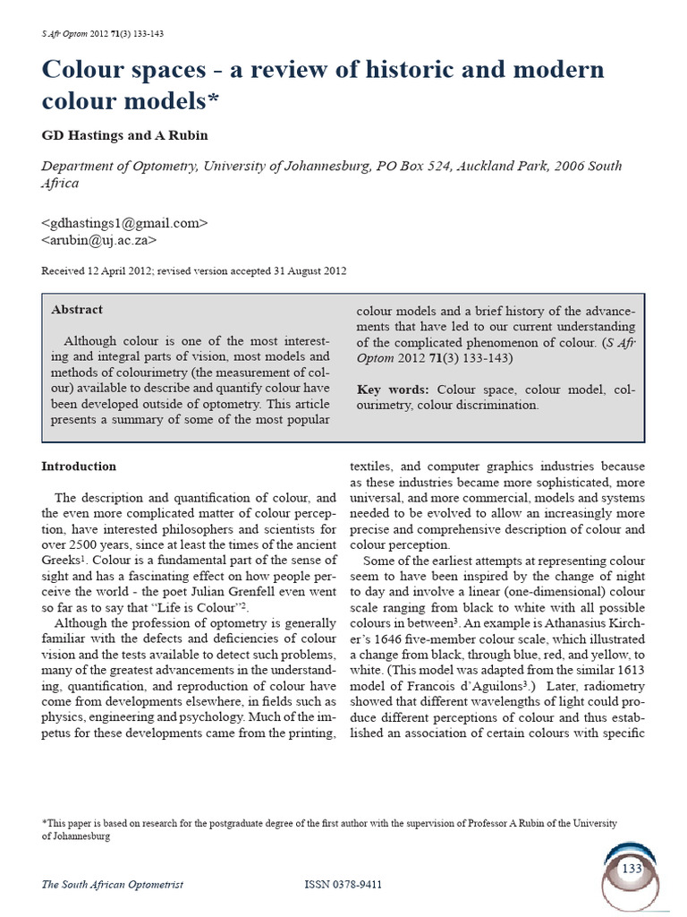 Review of Historic & Modern Color Models | PDF | Color | Rgb Color Model