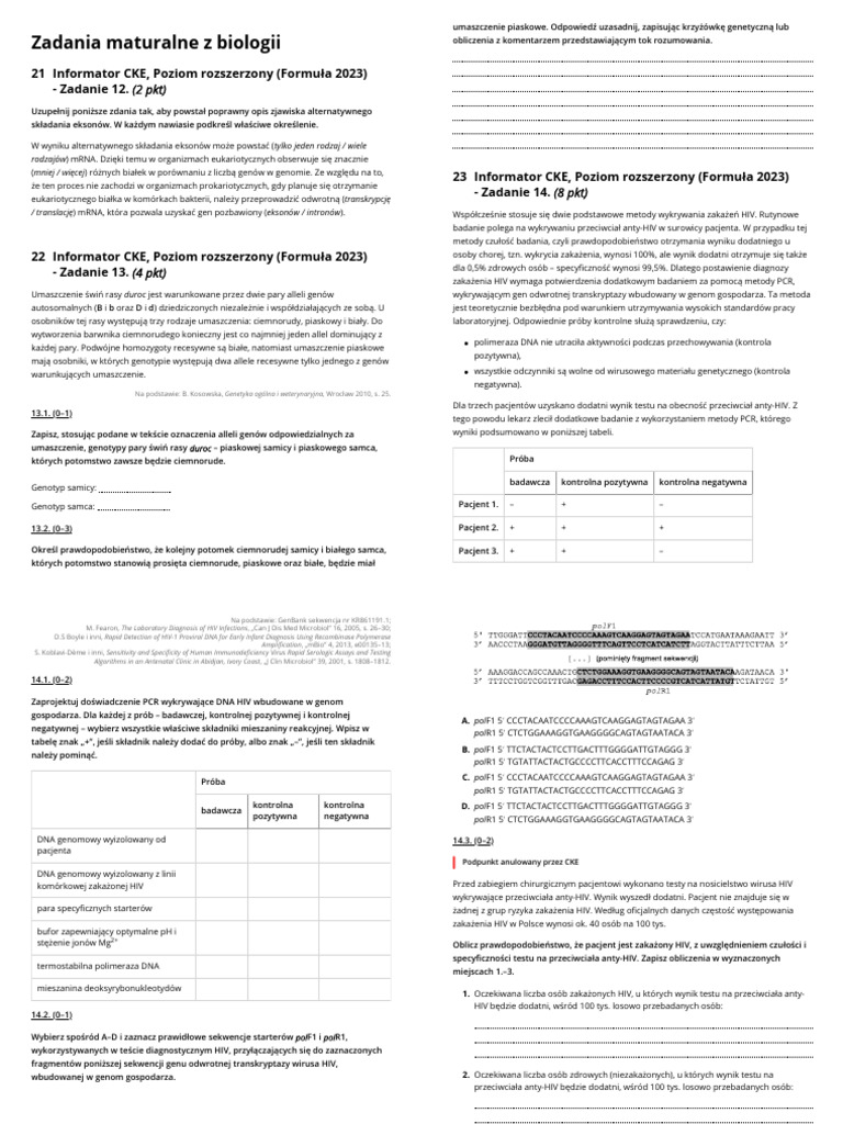 Informator Maturalny Biologia | PDF