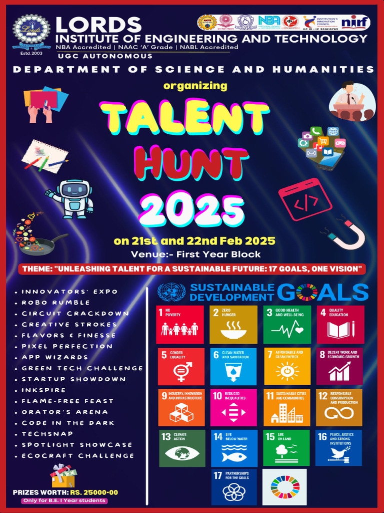 Talent Hunt-2025 One Vision 17 Goals | PDF