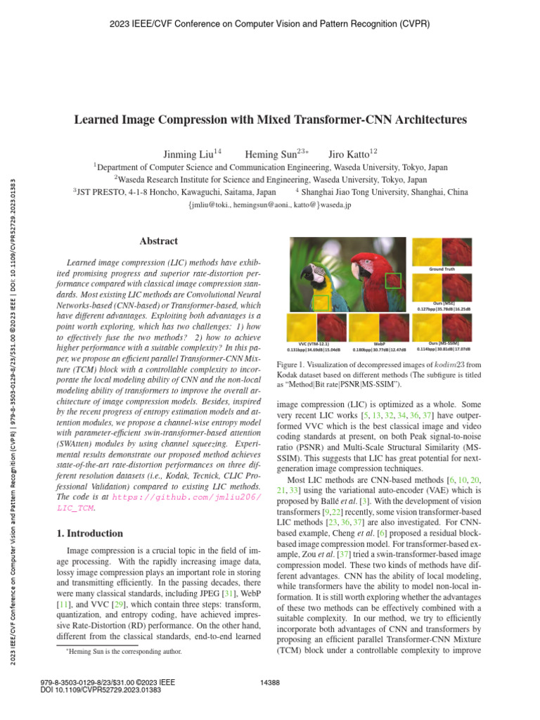Transformer CNN Mixture Architecture | PDF | Data Compression | Applied Mathematics
