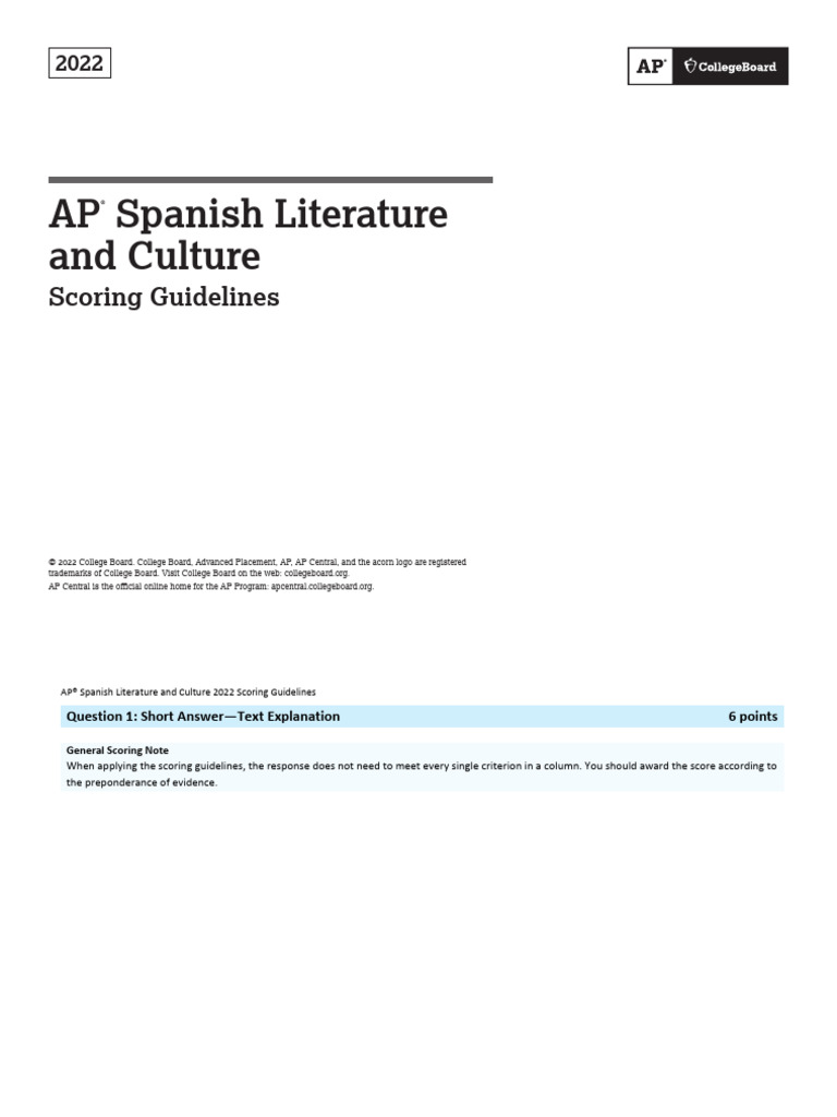 Ap22 SG Spanish Literature | PDF | Essays | Genre