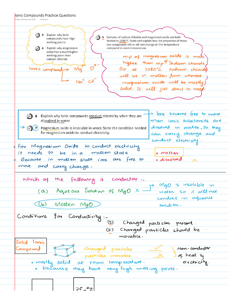 Ionic Compounds Quiz Prep | PDF