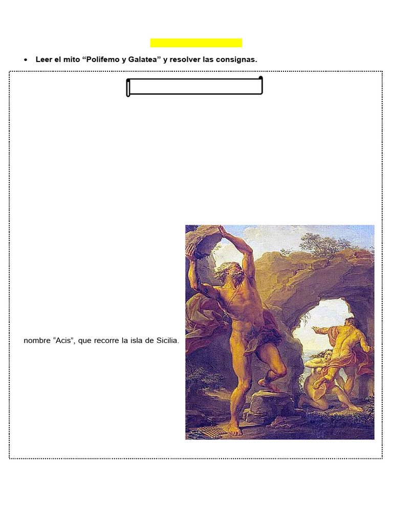 Polifemo y Galatea: Amor y Celos | PDF