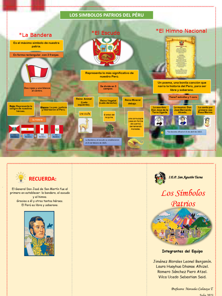 TRIPTICO LEONEL Simbolos Patrios | PDF | Bandera | Símbolos nacionales