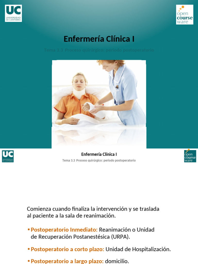 Tema 3.3 Proceso Quirurgico-Periodo Postoperatorio | PDF | Anestesia ...