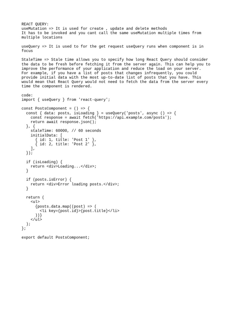 REACT QUERY Usemutation | PDF