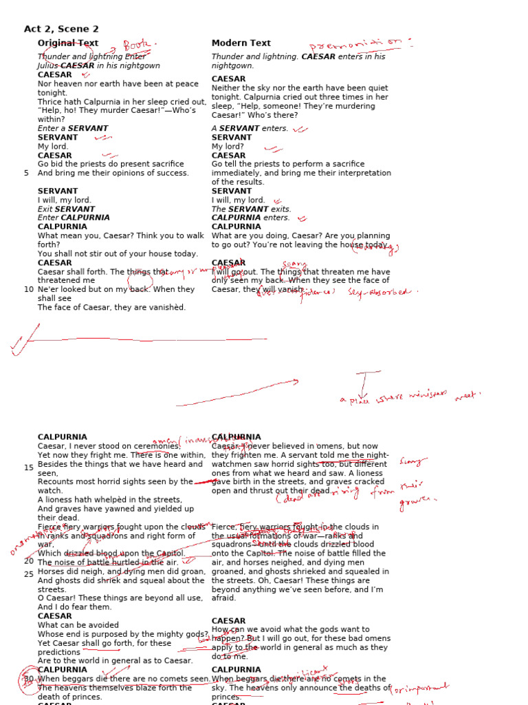 Calpurnia's Ominous Dream in Caesar | PDF