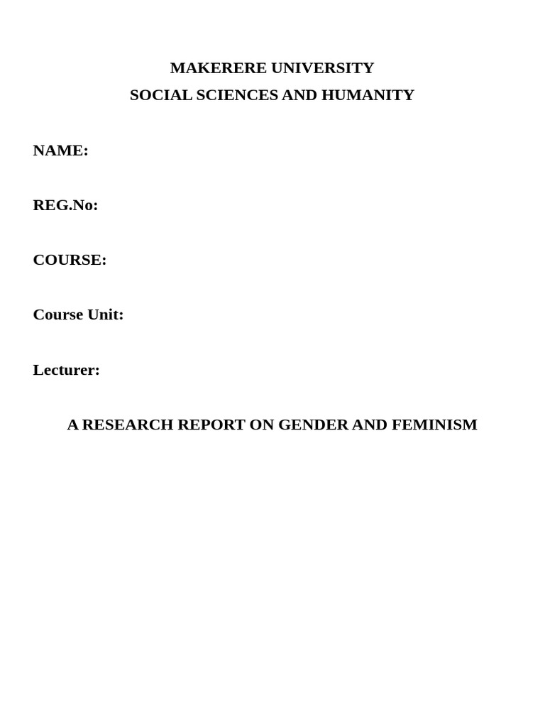 Gender report | PDF | Gender | Gender Studies