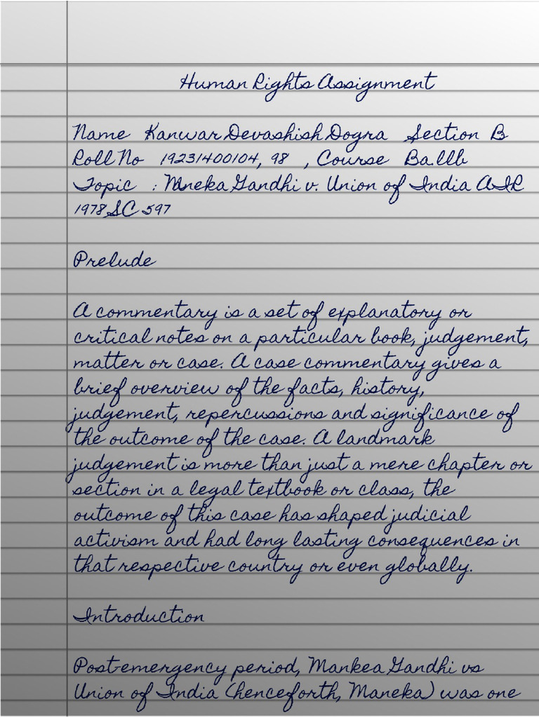 Human Rights Assignment 1 | PDF