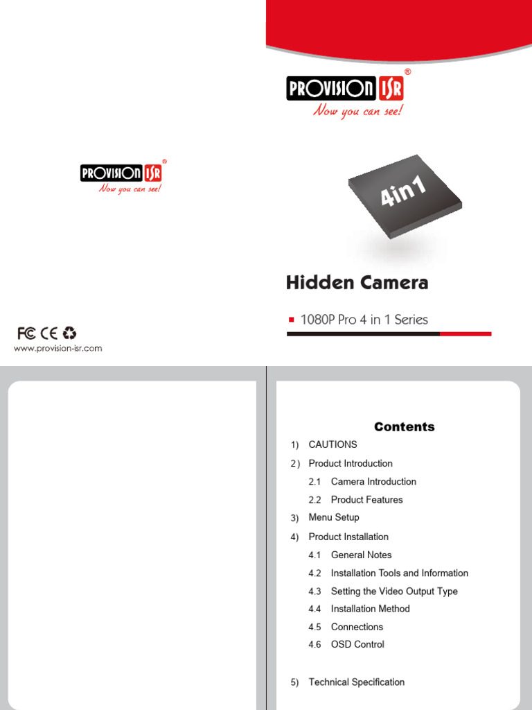390AHD+ Hidden Cameras 4in1 User Manual | PDF | Camera | Video