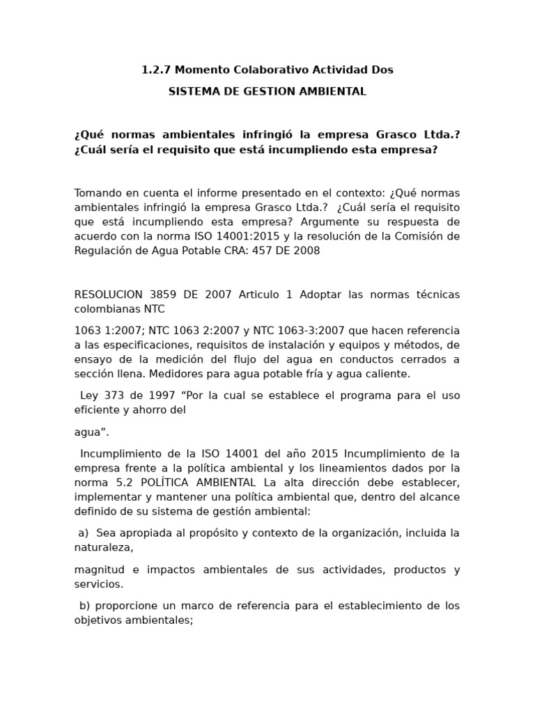 Infracciones Ambientales de Grasco Ltda. | PDF