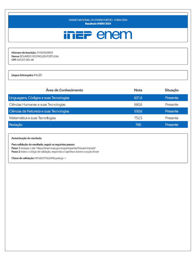 Nota Enem | PDF