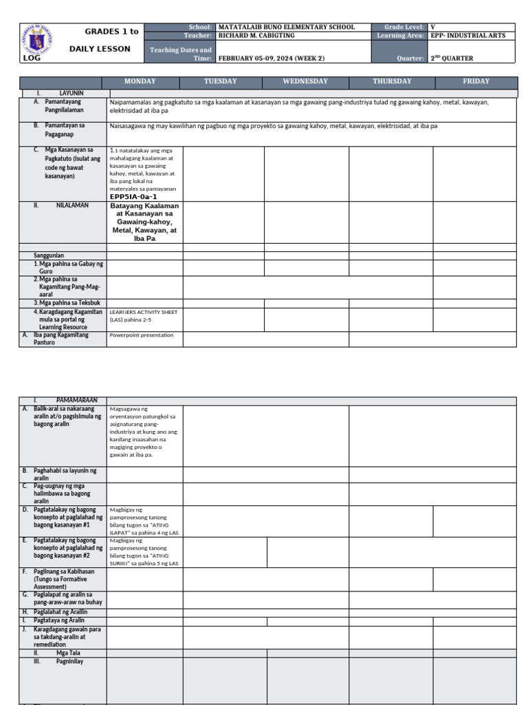 DLL_EPP 5_Q1_W2 | PDF