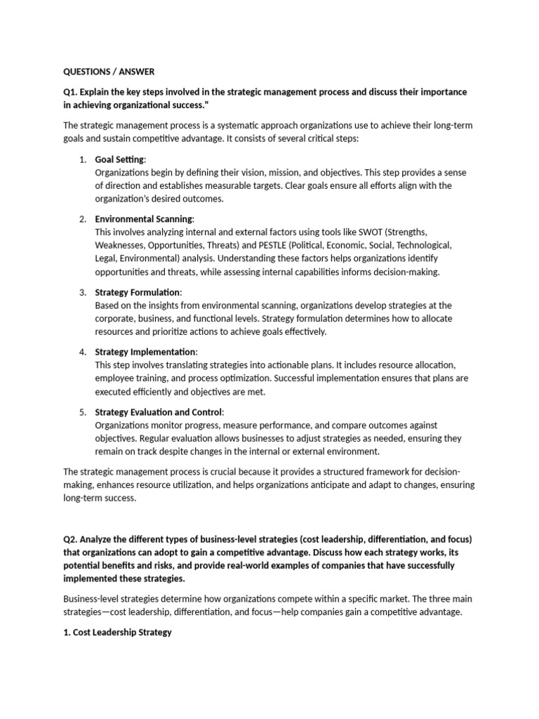 CS END SEM | PDF | Strategic Management | Competitive Advantage