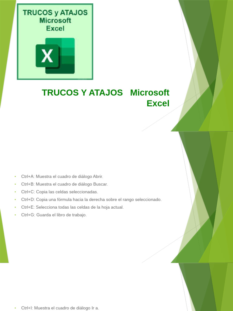 Atajos Excel 2025 | PDF | Microsoft Excel | Informática