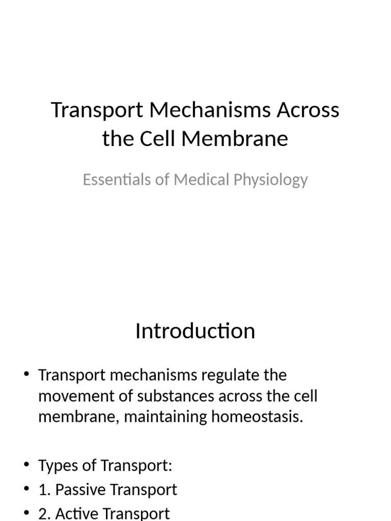 Transport Mechanisms Presentation | PDF