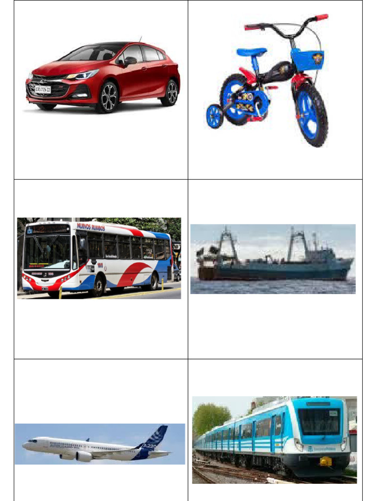 Bingo de Medios de Transporte | PDF