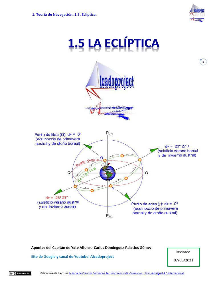 Definición de la Eclíptica en Navegación | PDF | Ápside | Elipse