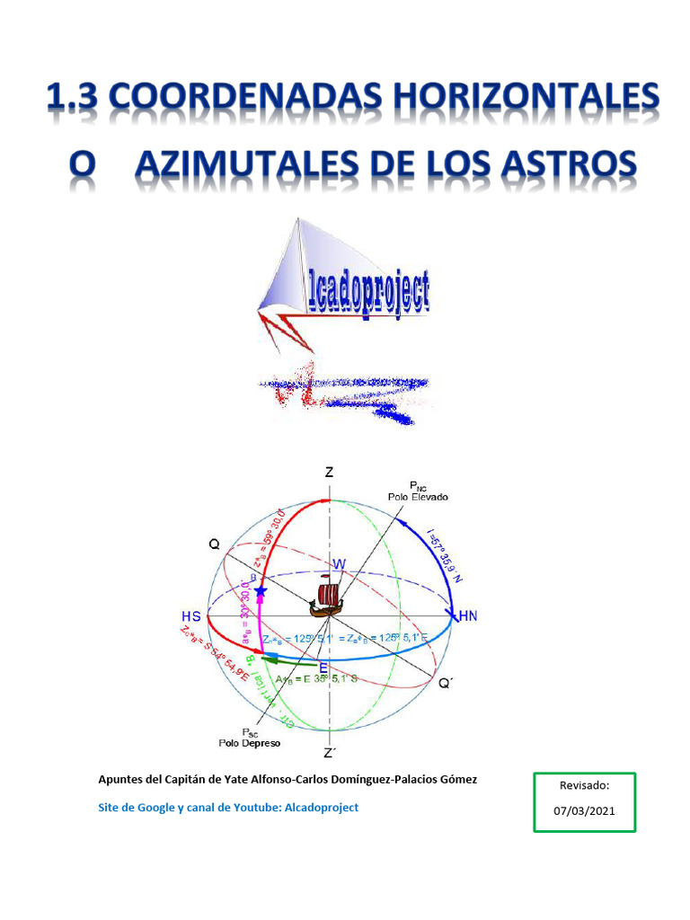 1.3 Coordenadas Horizontales o Azimutales | PDF | Azimut | Horizonte